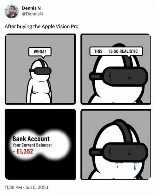 Το internet παραληρεί για την τιμή Apple Vision Pro: Όλα τα memes ...